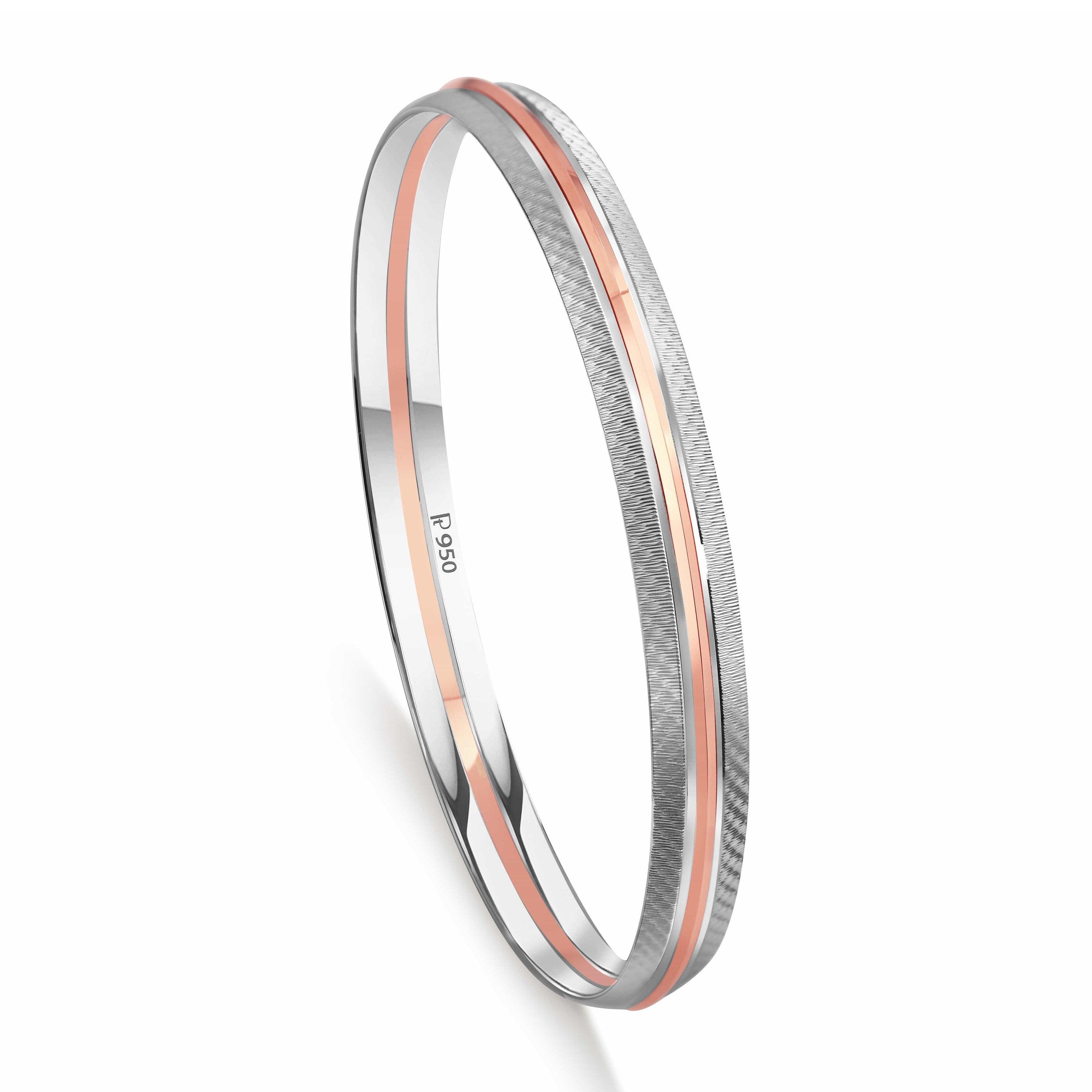 Men of Platinum Rose Gold Fusion Kada with Unique Texture for Men JL PTB 737